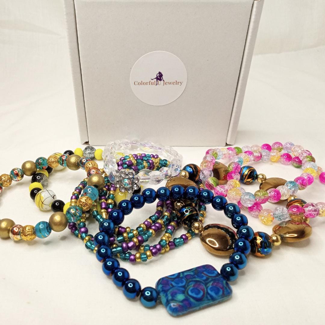 Bracelet Grab Box, Beaded Bracelets, Stackable Bracelet, Gift Idea ...