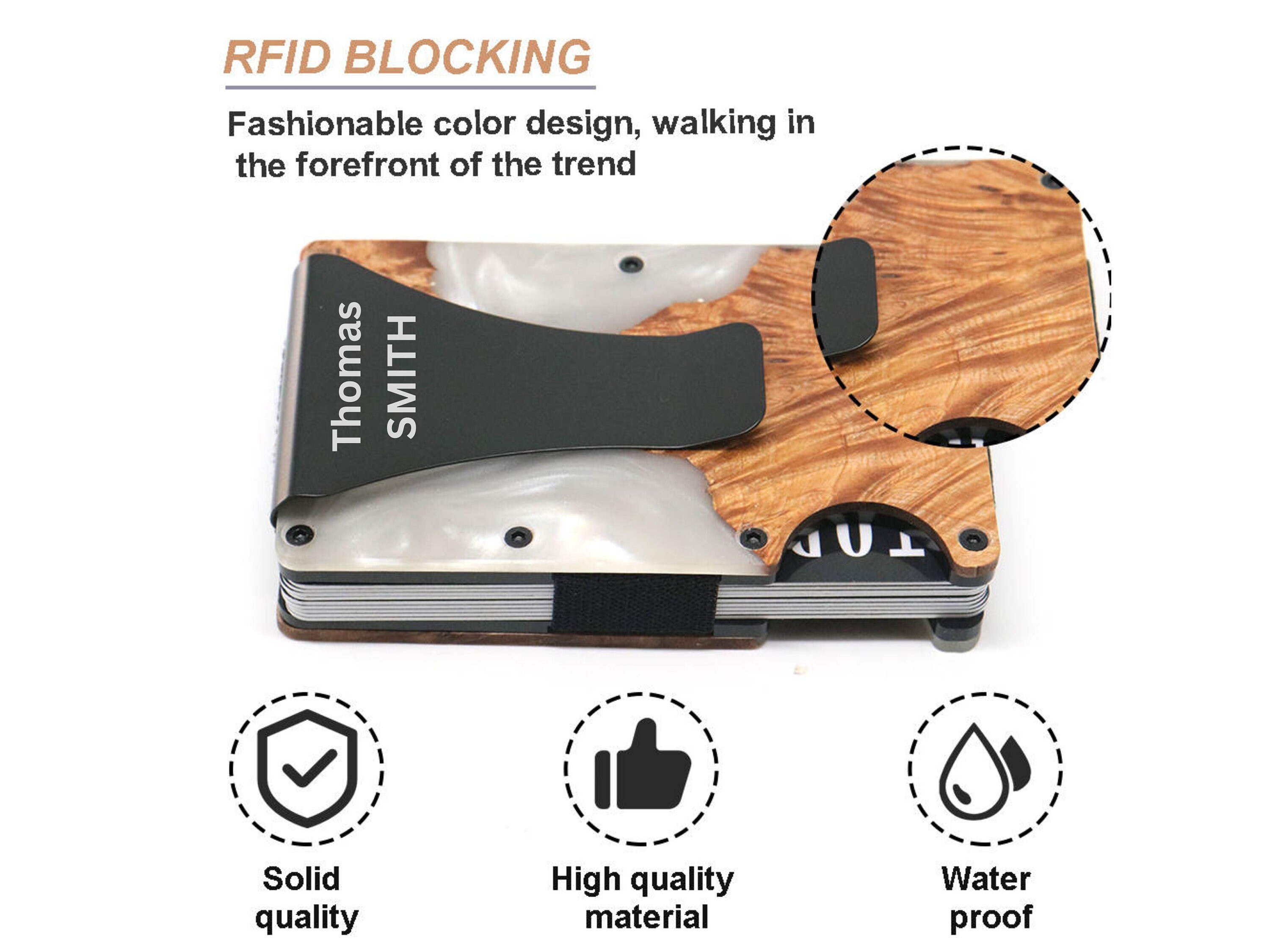 Resin Wood Wallet Resin Wood Money and Card Holder Wood & Resin Pop-up ...