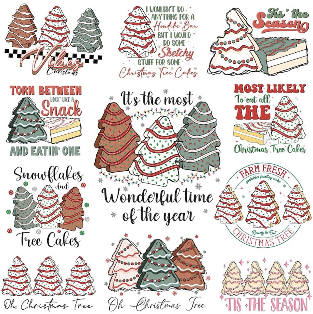 Christmas Tree Cake Png Tis the Season Christmas Cakes Png - Etsy