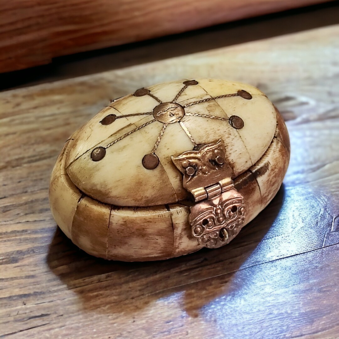 Jewelry Box Camel Bone Trinket,oval Shape, Oval Box, Solid Bone and ...