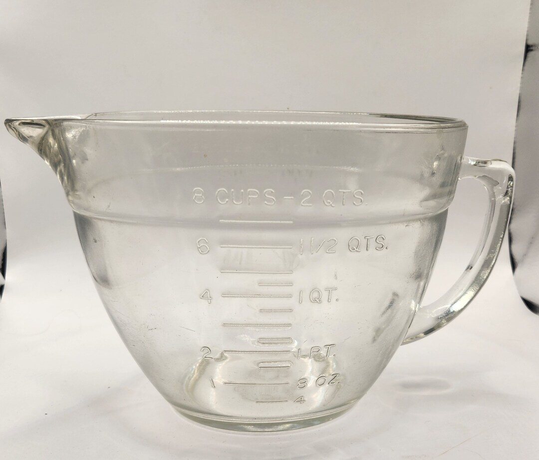 Vintage Anchor Hocking Measuring Mixing Bowl 8 Cup Clear 1970s First ...