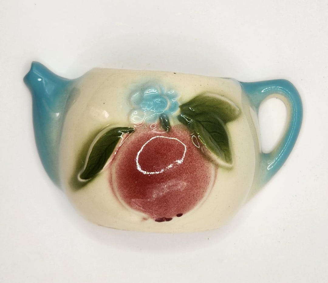 Vintage MCM Shawnee Teapot Wall Pocket Vase Kitchen Decor 1950s Apple ...