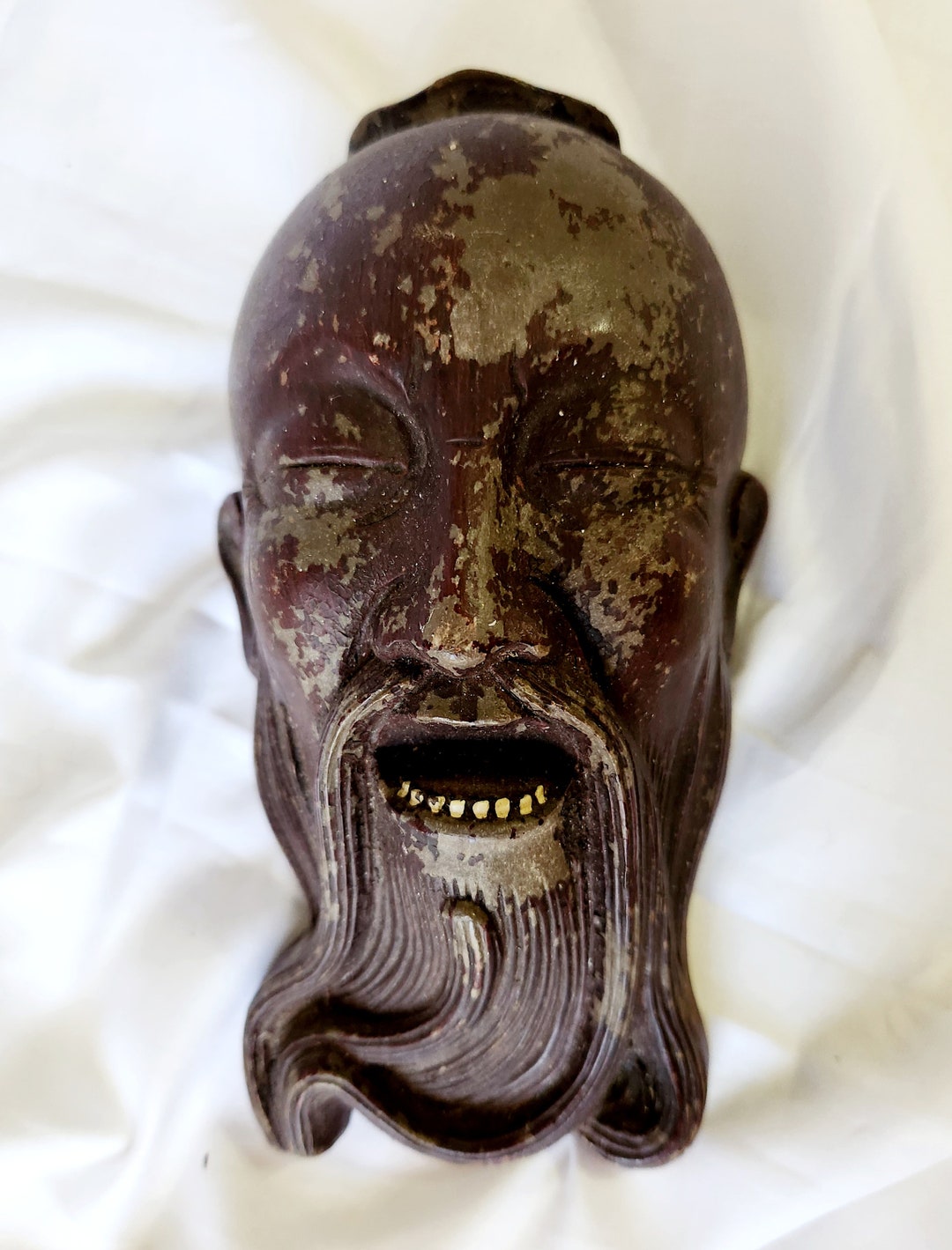 Vintage Asian Face Mask Wall Hanging Chinese Confucius Buddha Rustic - Etsy