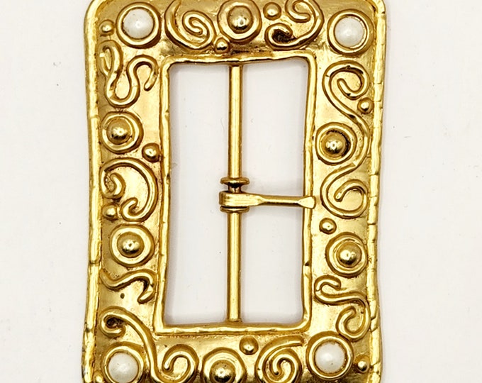 Large Retro Belt Buckle Gold Fantasy 80s Cosplay Middle Earth Boho ...