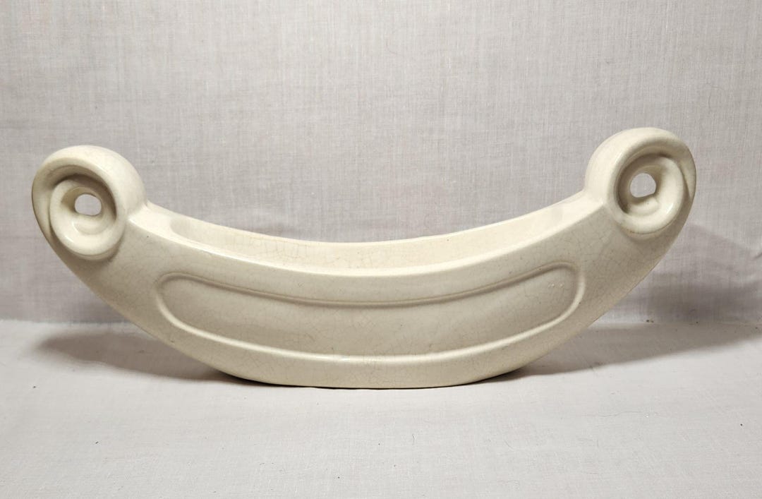 Vintage MCM Centerpiece Planter Gondola Boat Shaped Console TV Piece ...