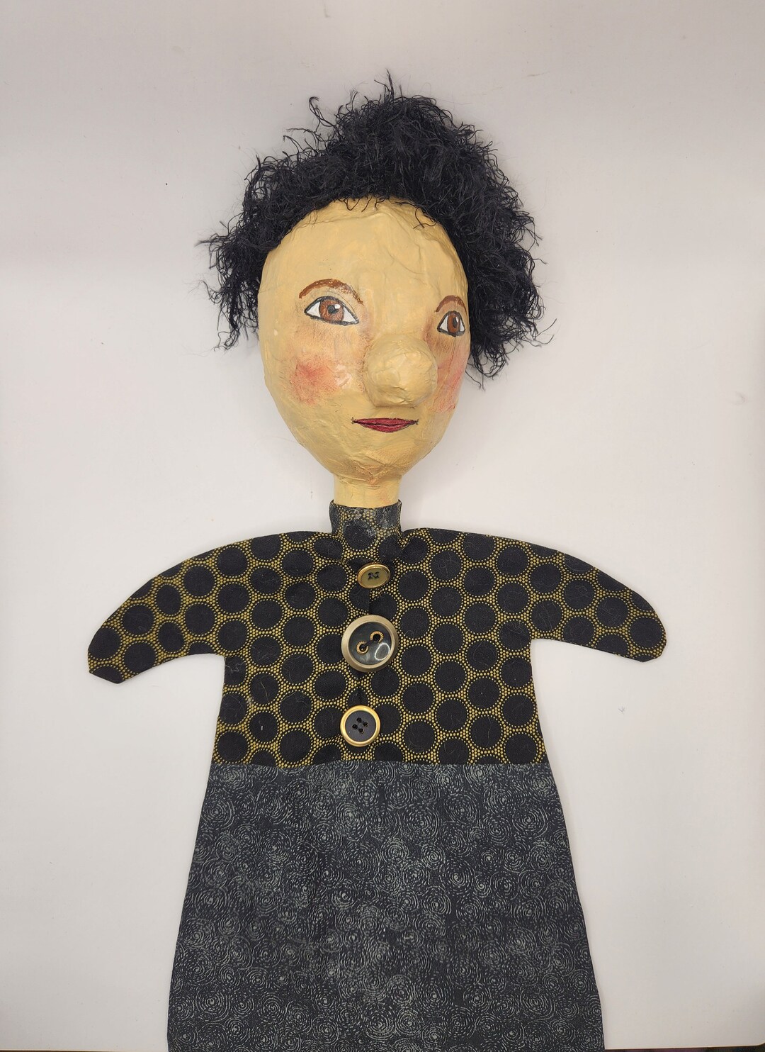 Vintage Paper Mâché Mache Handmade Hand Puppet Folk Art Doll - Etsy