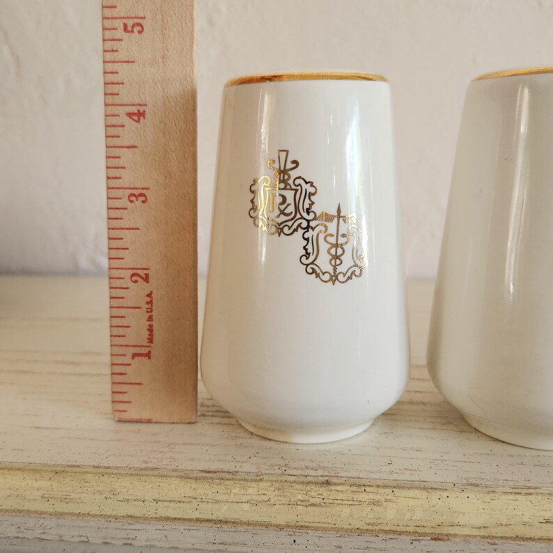 Vintage MCM Libby Apothecary Salt and Pepper Gold Trim, Set of 2 - Etsy
