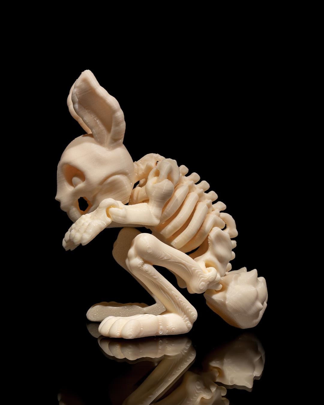 Halloween Skeleton Rabbit Figurine - Spooky Articulated Pet Collectible ...