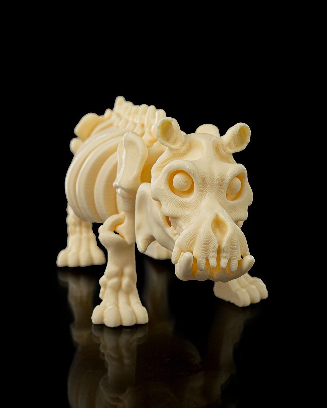 Skeleton Hippo Figurine - Articulated Pet Collectible - Etsy