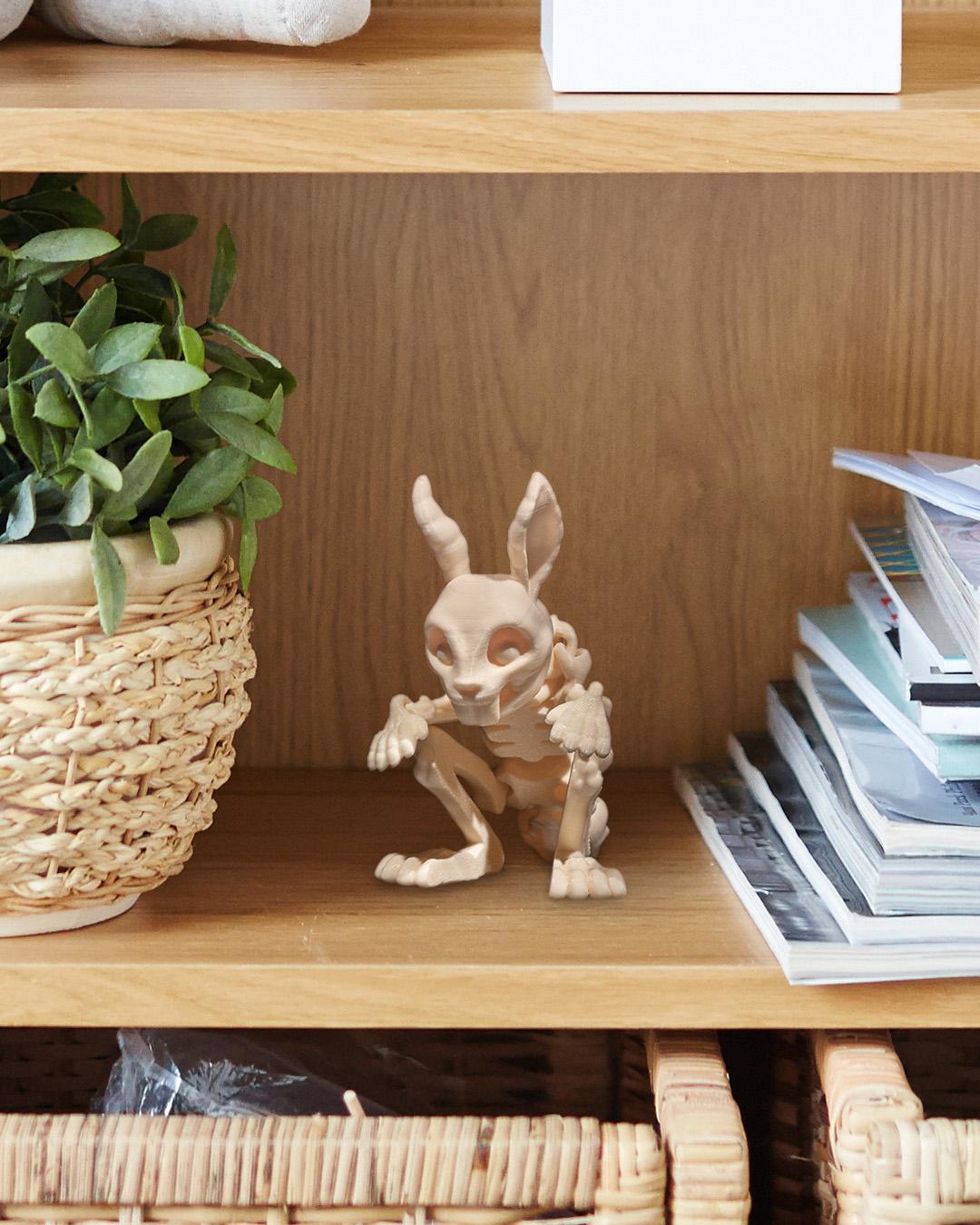Halloween Skeleton Rabbit Figurine - Spooky Articulated Pet Collectible ...