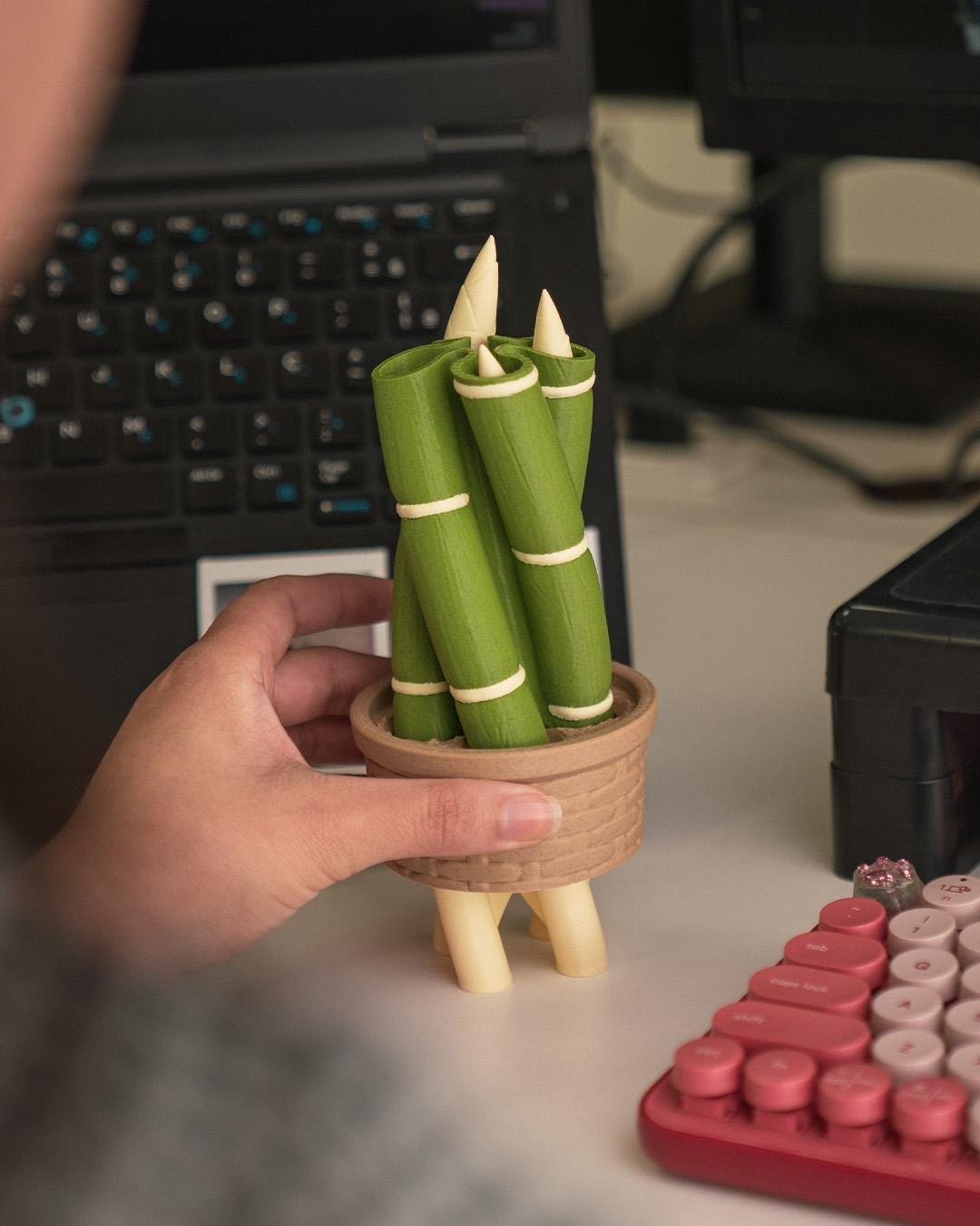 Lucky Spin - 3D Printed Bamboo Fidget Spinner for Stress Relief & Good ...