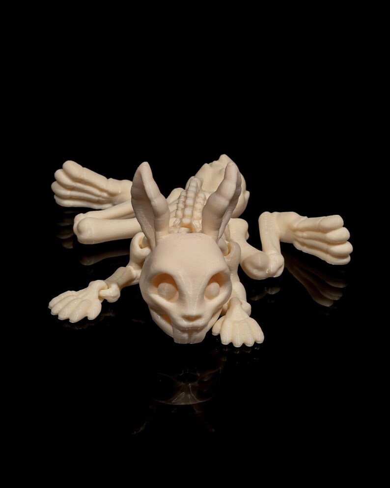 Halloween Skeleton Rabbit Figurine - Spooky Articulated Pet Collectible ...