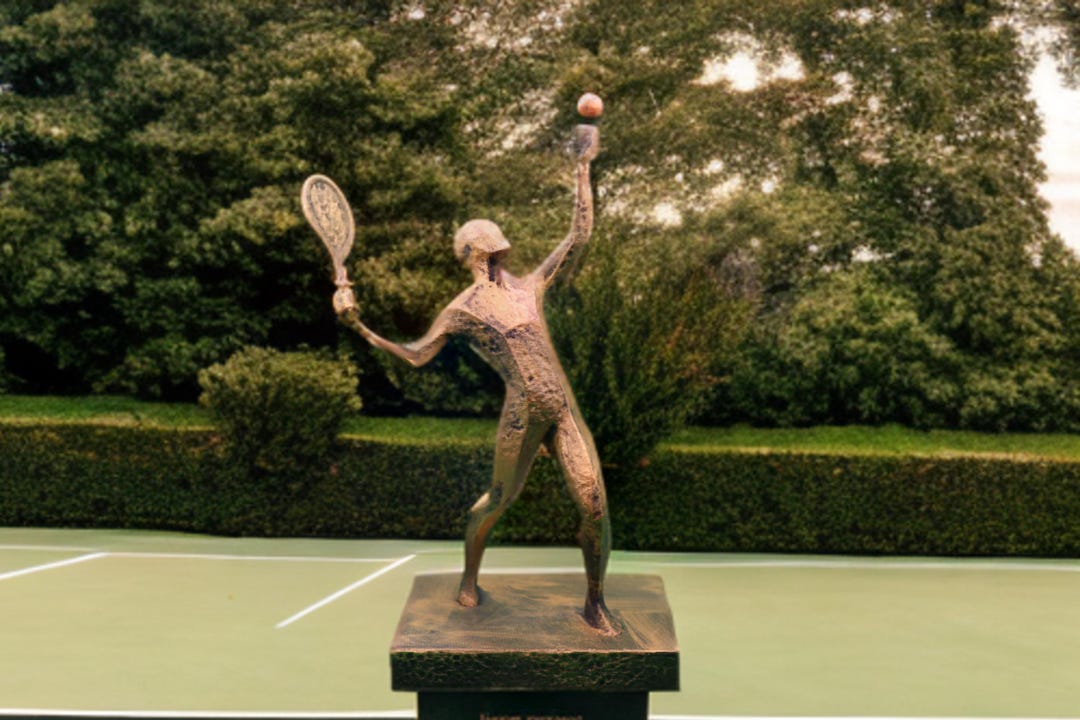 3D Printed Olympic Tennis Sculpture - Elegant Tennis Player Statue - Etsy