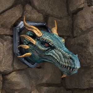 Title: Western Dragon Head Trophy - Exquisite 3D Printed Fantasy Decor ...