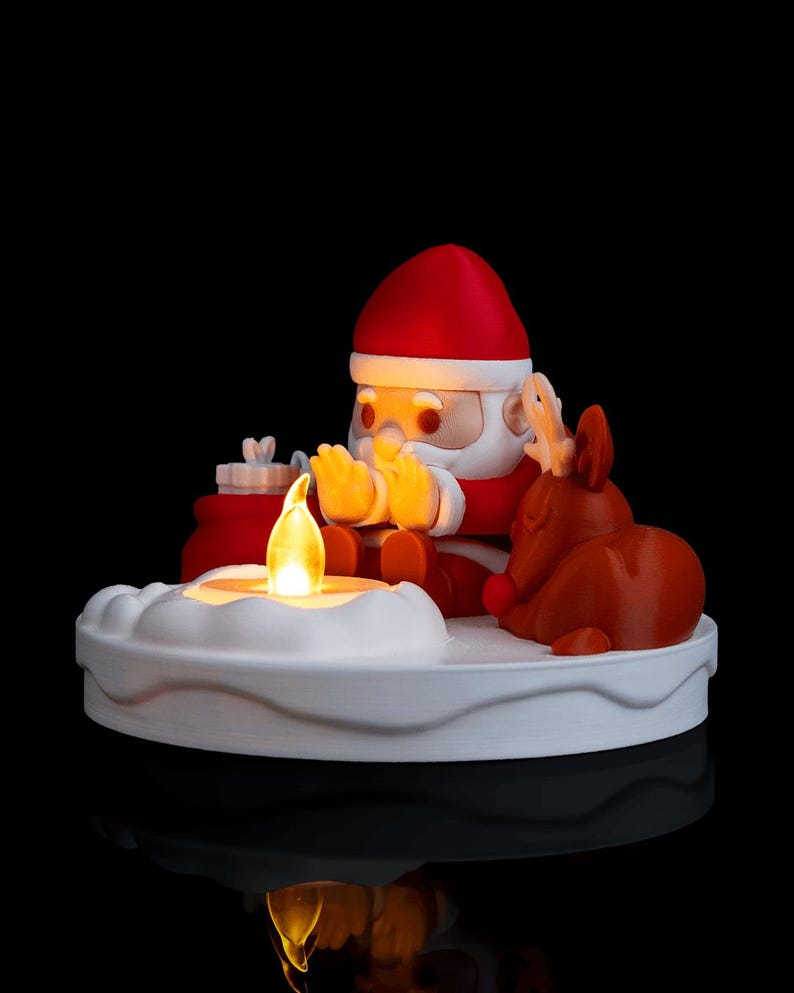 Santa’s Bonfire - Table Lamp - Christmas LED Candle Decor Collection - Etsy