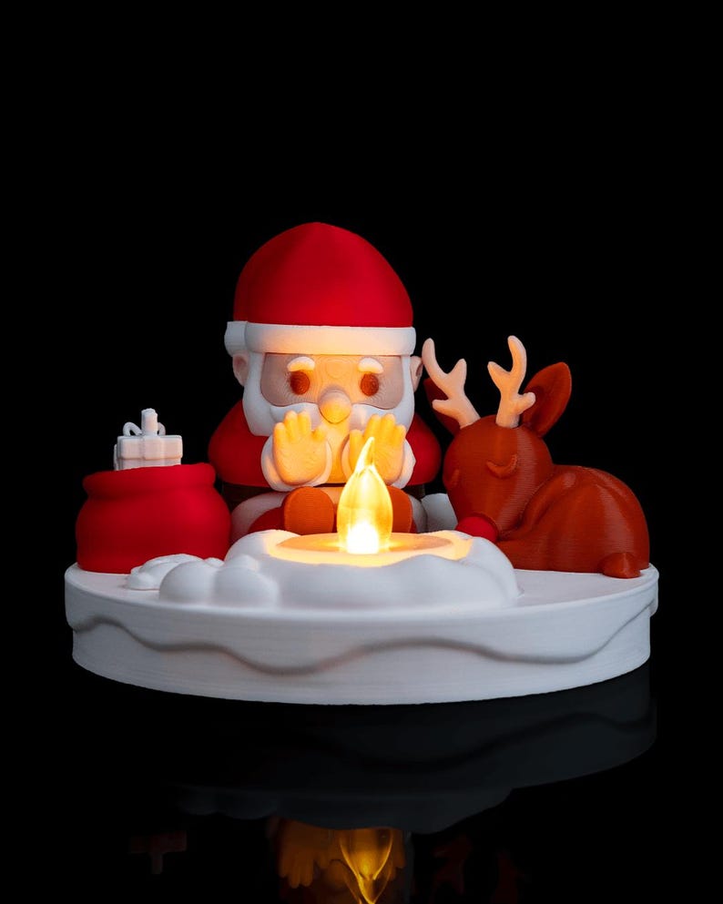 Santa’s Bonfire - Table Lamp - Christmas LED Candle Decor Collection - Etsy