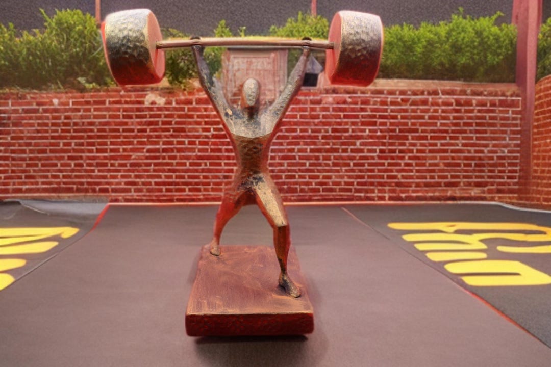 3D Printed Olympic Weightlifting Sculpture - Powerful Weightlifter ...