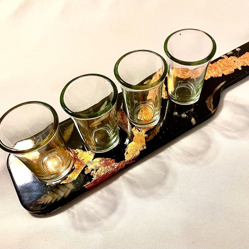 Resin Shot Glass and Tray - Etsy