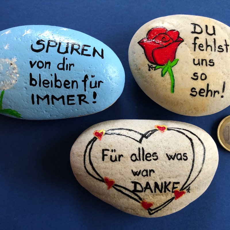 Bemalte trauersteine - Etsy.de