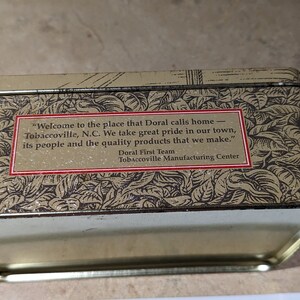 Doral Metal Tin, Collectors Edition W/matching Match Box - Etsy