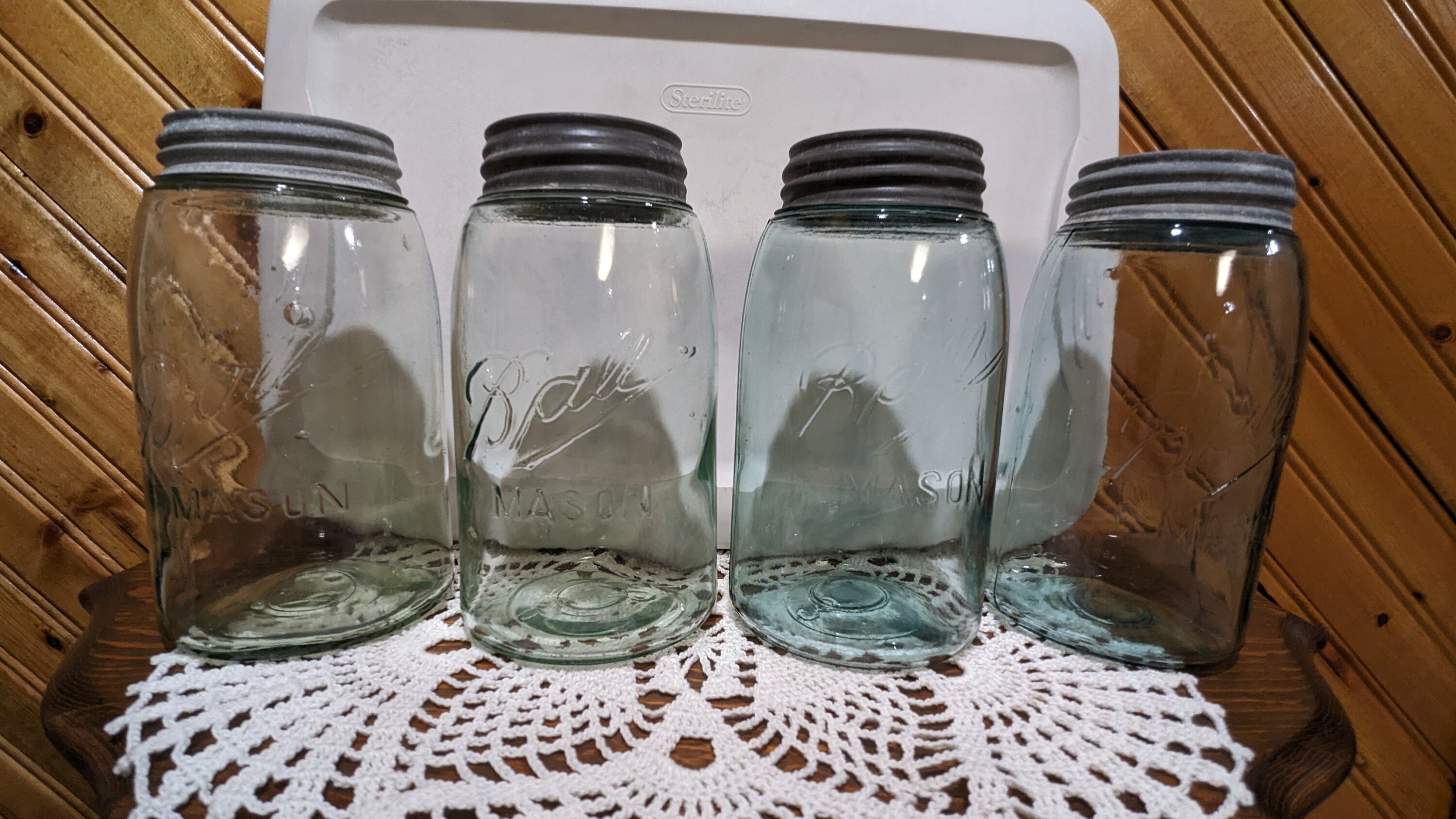 Antique 1910 Qt Ball Mason Blue and Green Jars With Seeds - Etsy