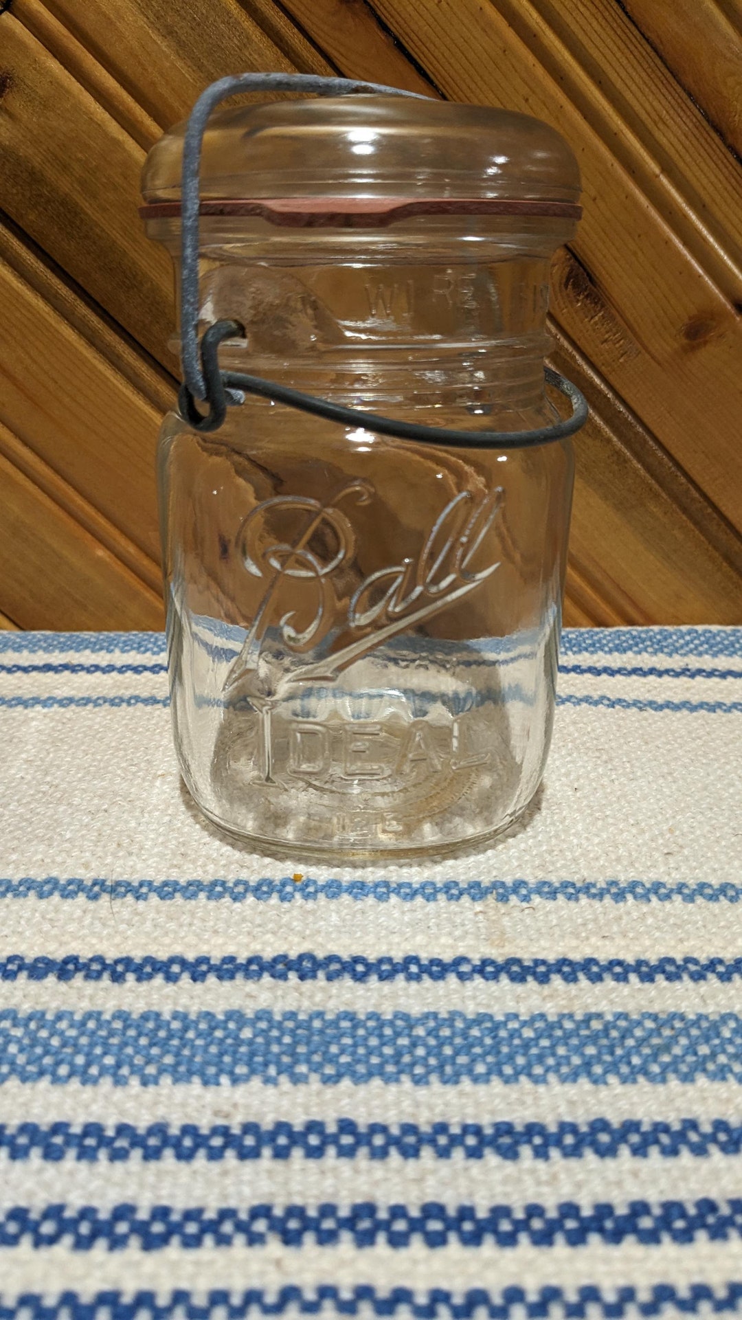 Vintage, Ideal, Pint,ball Mason, Storage Jar, With Locking Glass, Lid ...