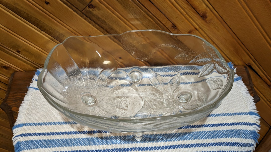 Vintage, Libbey, A La Carte, Jasmine, 4 Footed, Serving Bowl, Punch ...
