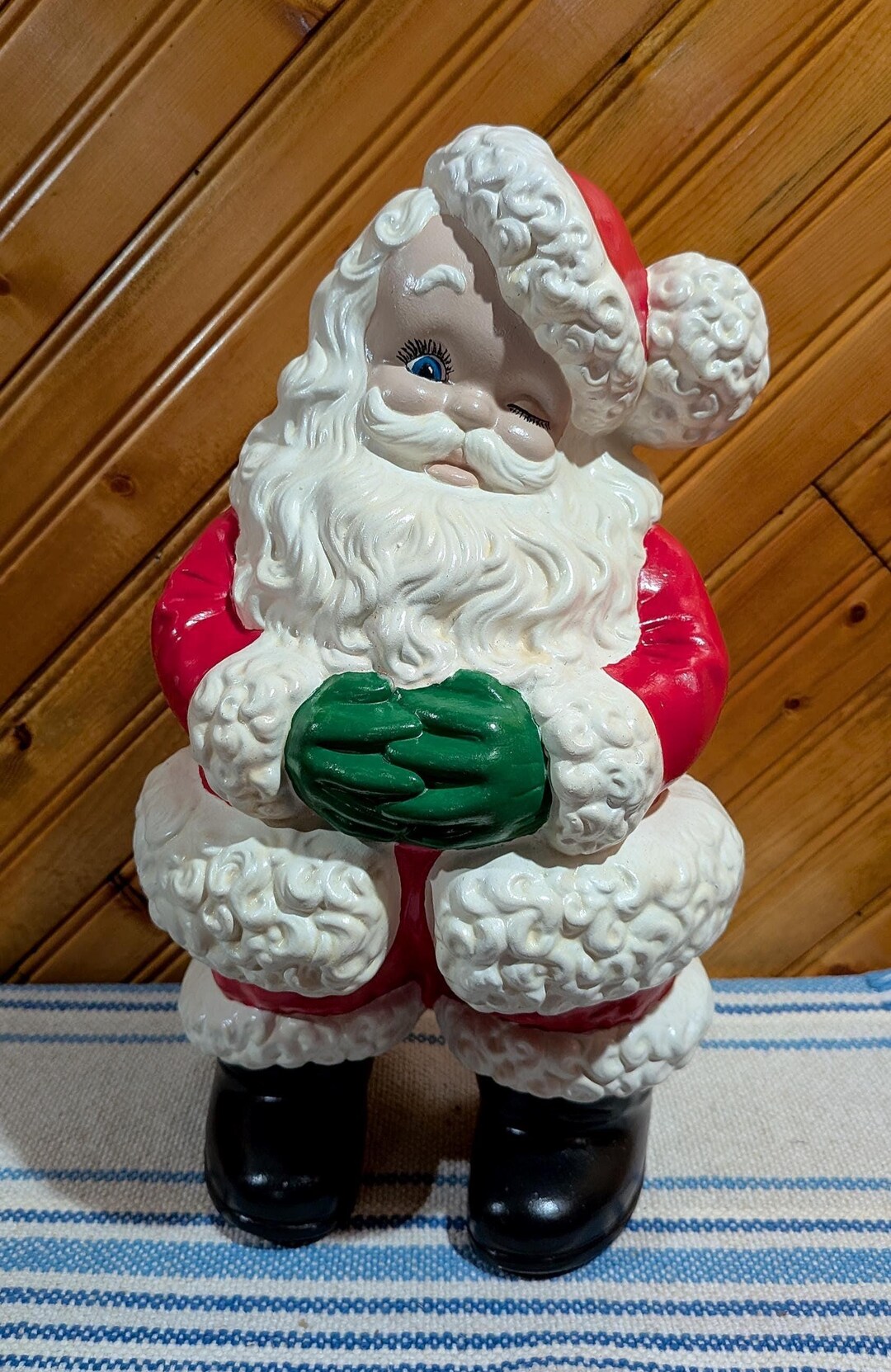 Vintage, Atlantic Mold, Winking,, Santa Statue, - Etsy