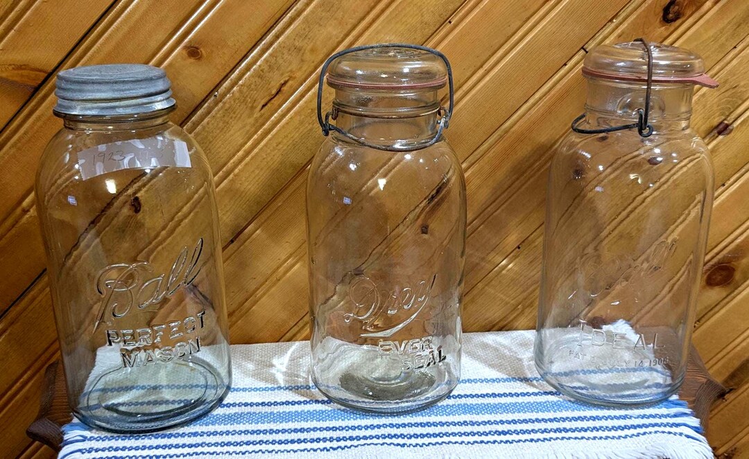 Vintage Half Gallon Mason Jar: Ball Ideal, Drey Ever Seal, Zinc Top - Etsy