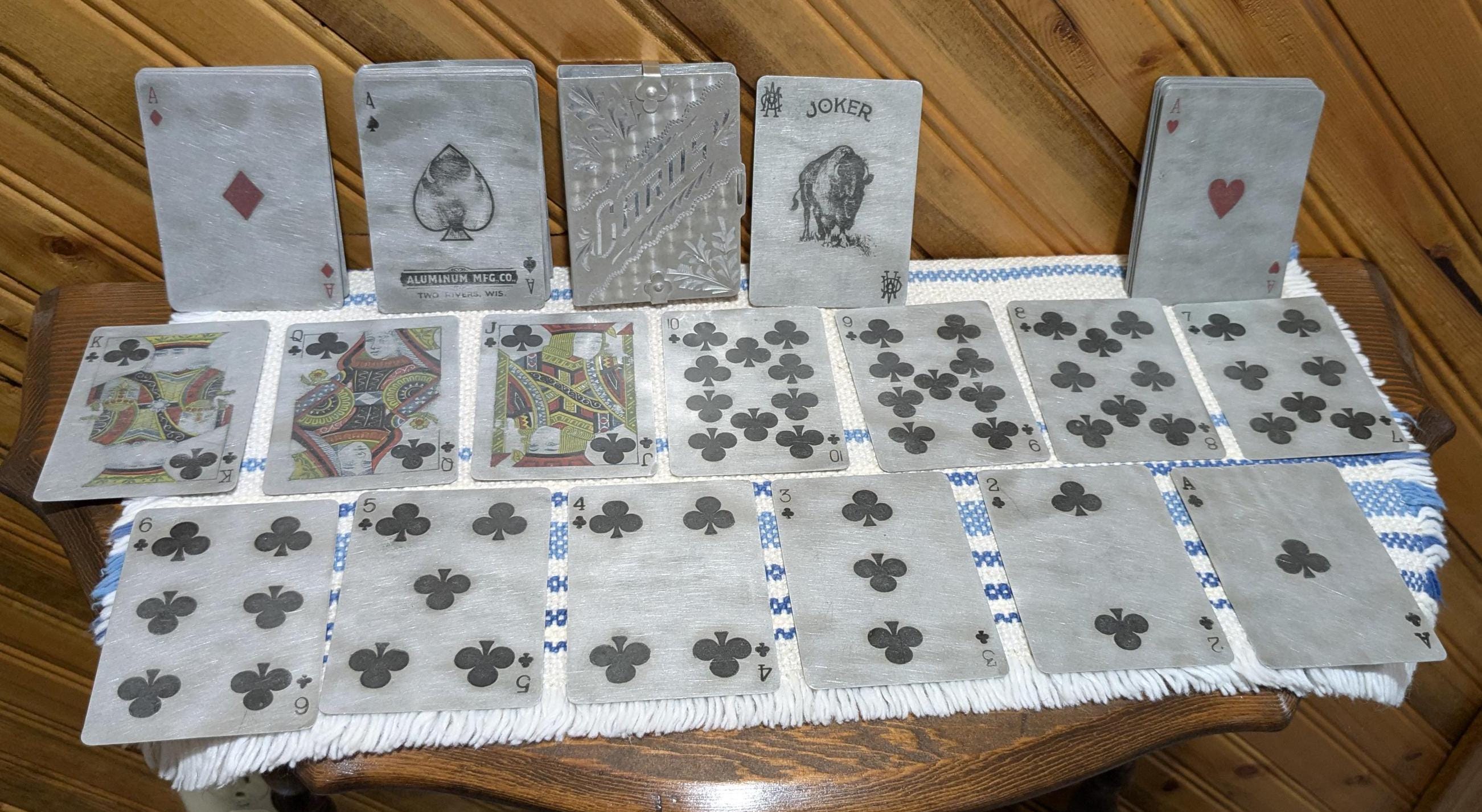 Antique 1901 Aluminum Playing Cards Aluminum Mfg Co Two Rivers ...