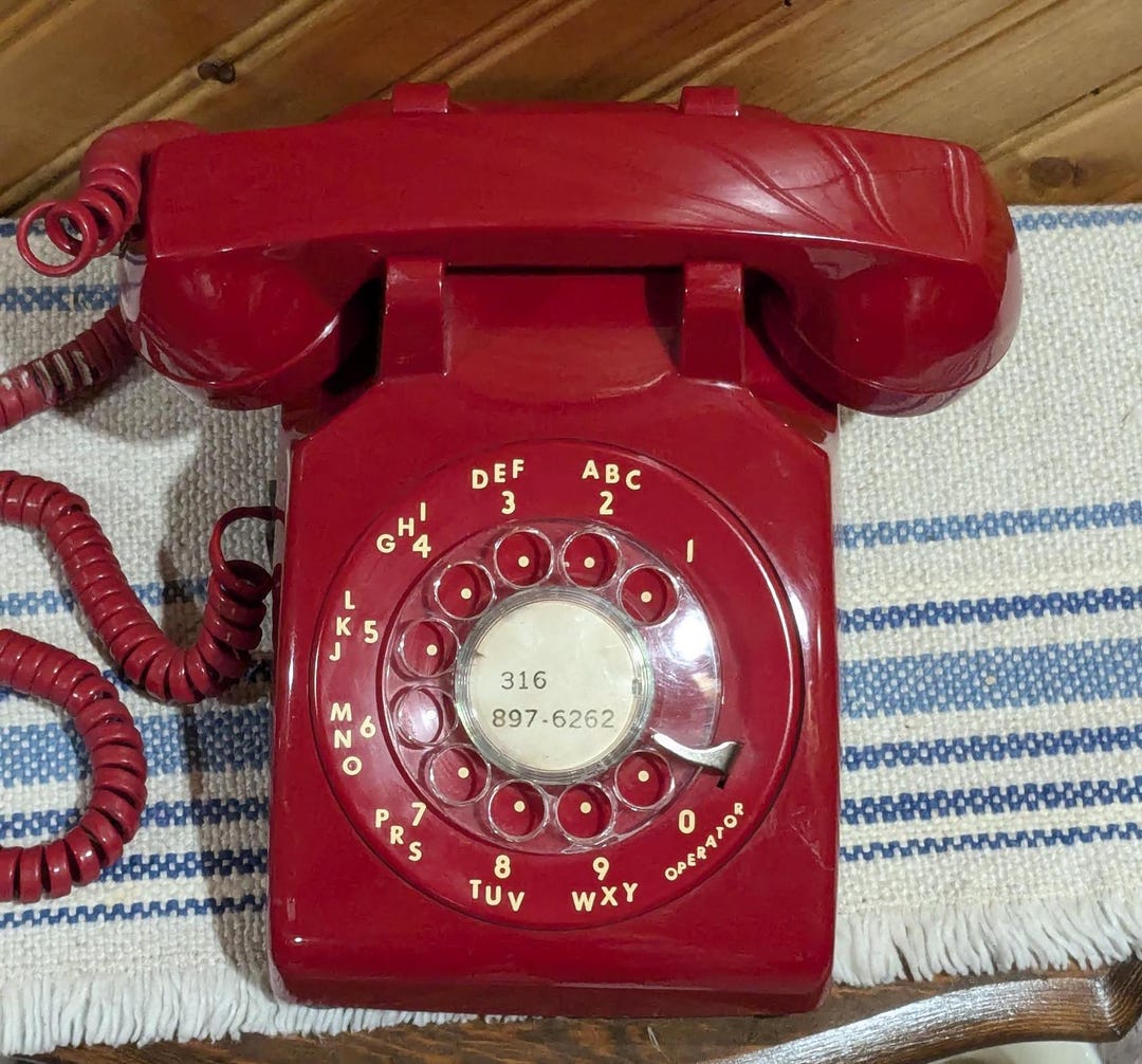Vintage, Model 500, ITT, Rotary Phone, Red, Table Top Model - Etsy