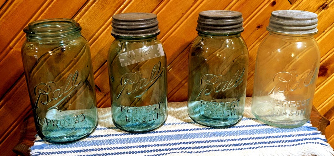 Vintage, Ball, Qt 1900 to 1930s, Aqua Blue, Ball, Mason, Jars, - Etsy