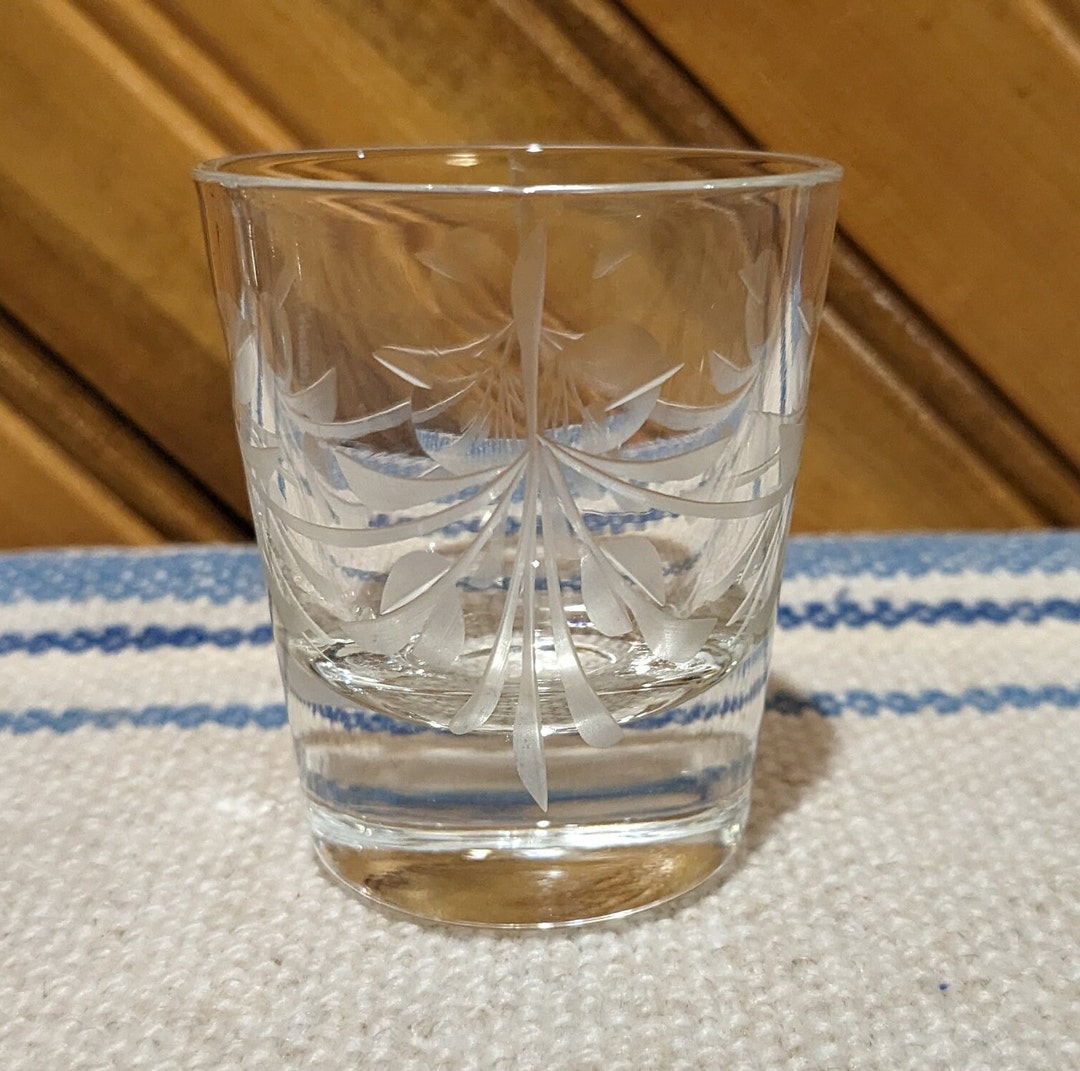 Vintage, MCM, Etched Crystal, Bar Shot Glasses, 1950's,- 60's - Etsy