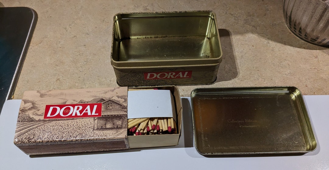 Doral Metal Tin, Collectors Edition W/matching Match Box - Etsy