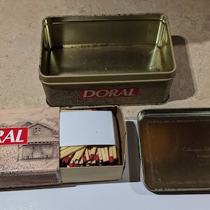 Doral Metal Tin, Collectors Edition W/matching Match Box - Etsy