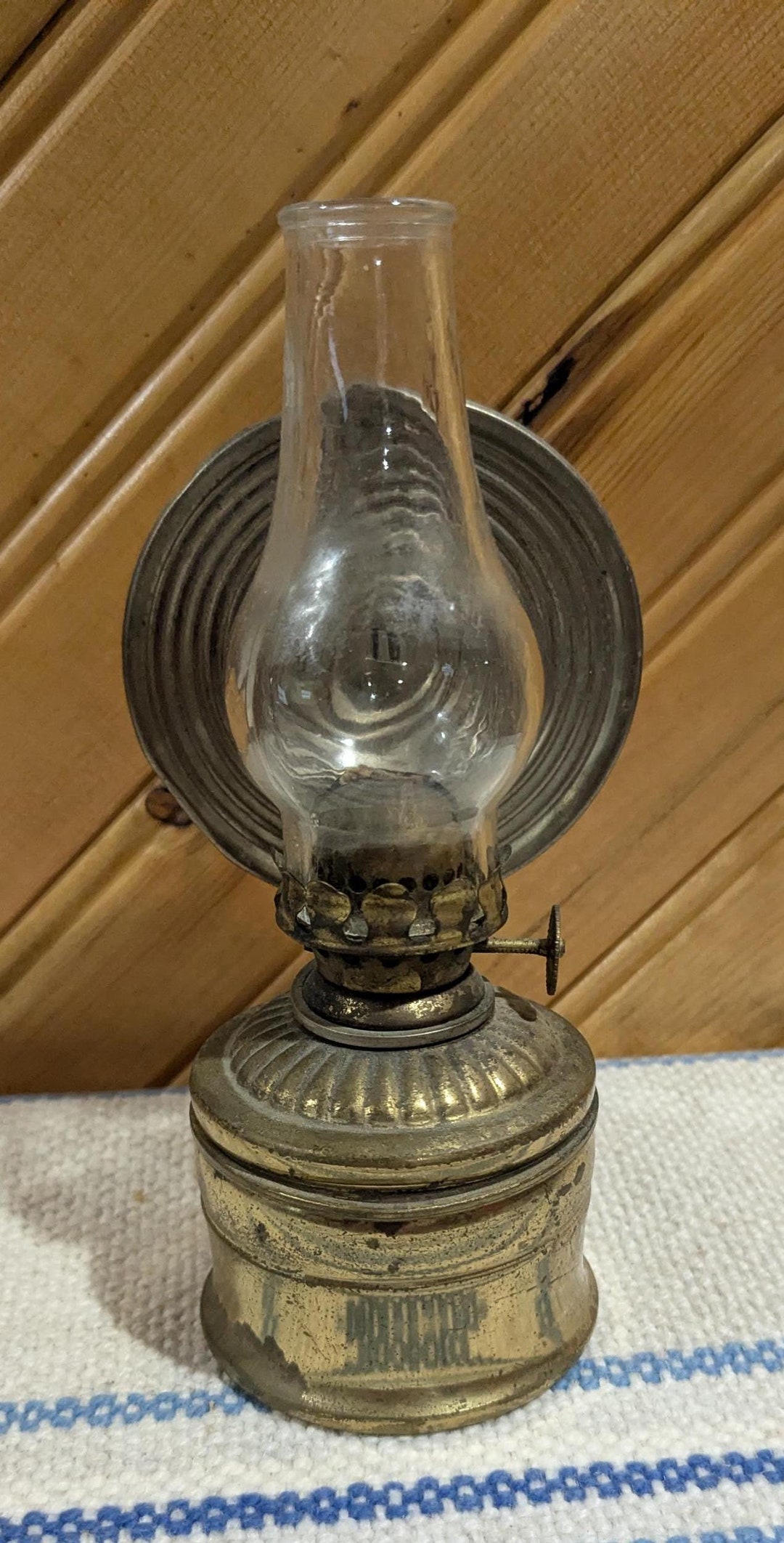 Antique, Vintage, Miniature Oil Lamp, Brass With Reflector, Collectable ...