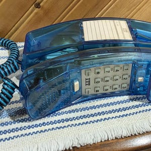 1980s Vintage Transparent Clear Blue Landline Telephone - Etsy