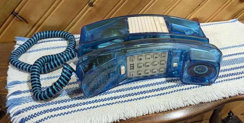 1980s Vintage Transparent Clear Blue Landline Telephone - Etsy