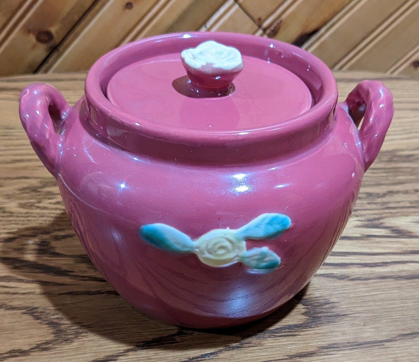 Vintage, RARE, Coors Pottery Red Rosebud Bean Pot - Etsy
