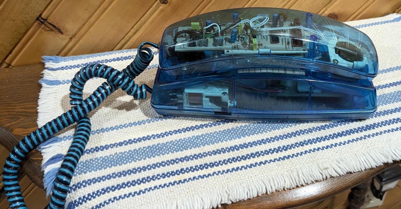 1980s Vintage Transparent Clear Blue Landline Telephone - Etsy