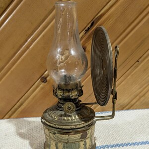 Antique, Vintage, Miniature Oil Lamp, Brass With Reflector, Collectable ...
