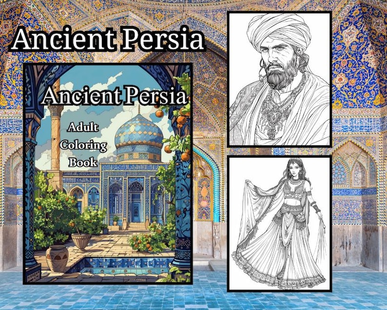 Ancient Persia: Adult Coloring Book - Etsy