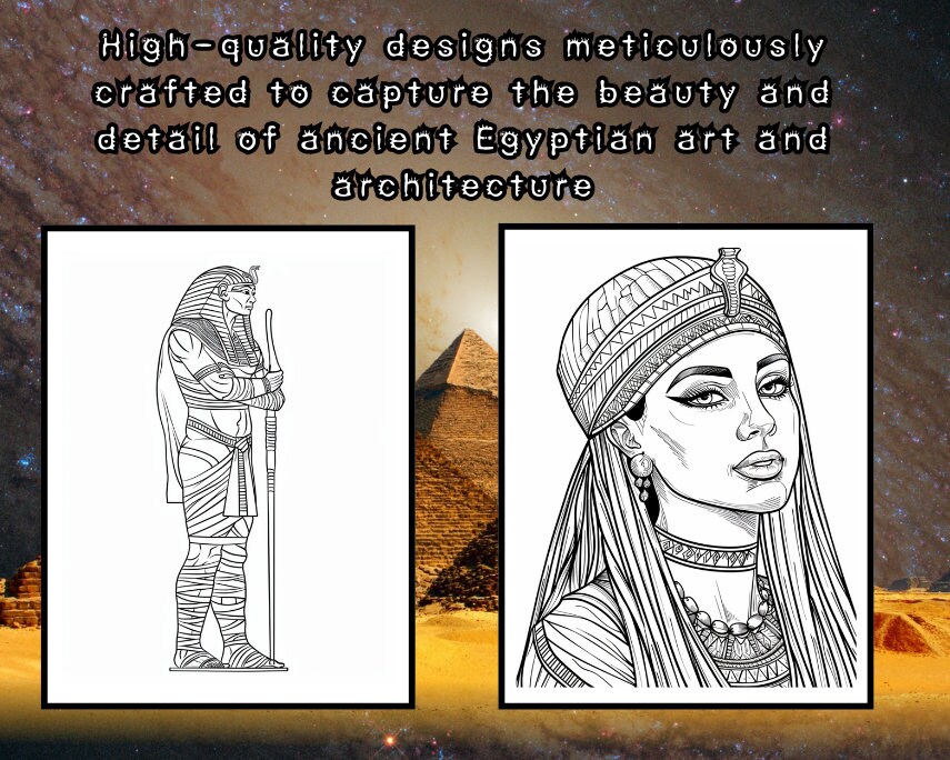 Ancient Egypt Coloring Book for Adults: 40 Images of Pharaohs, Mummy ...