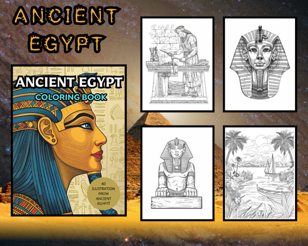 Ancient Egypt Coloring Book for Adults: 40 Images of Pharaohs, Mummy ...