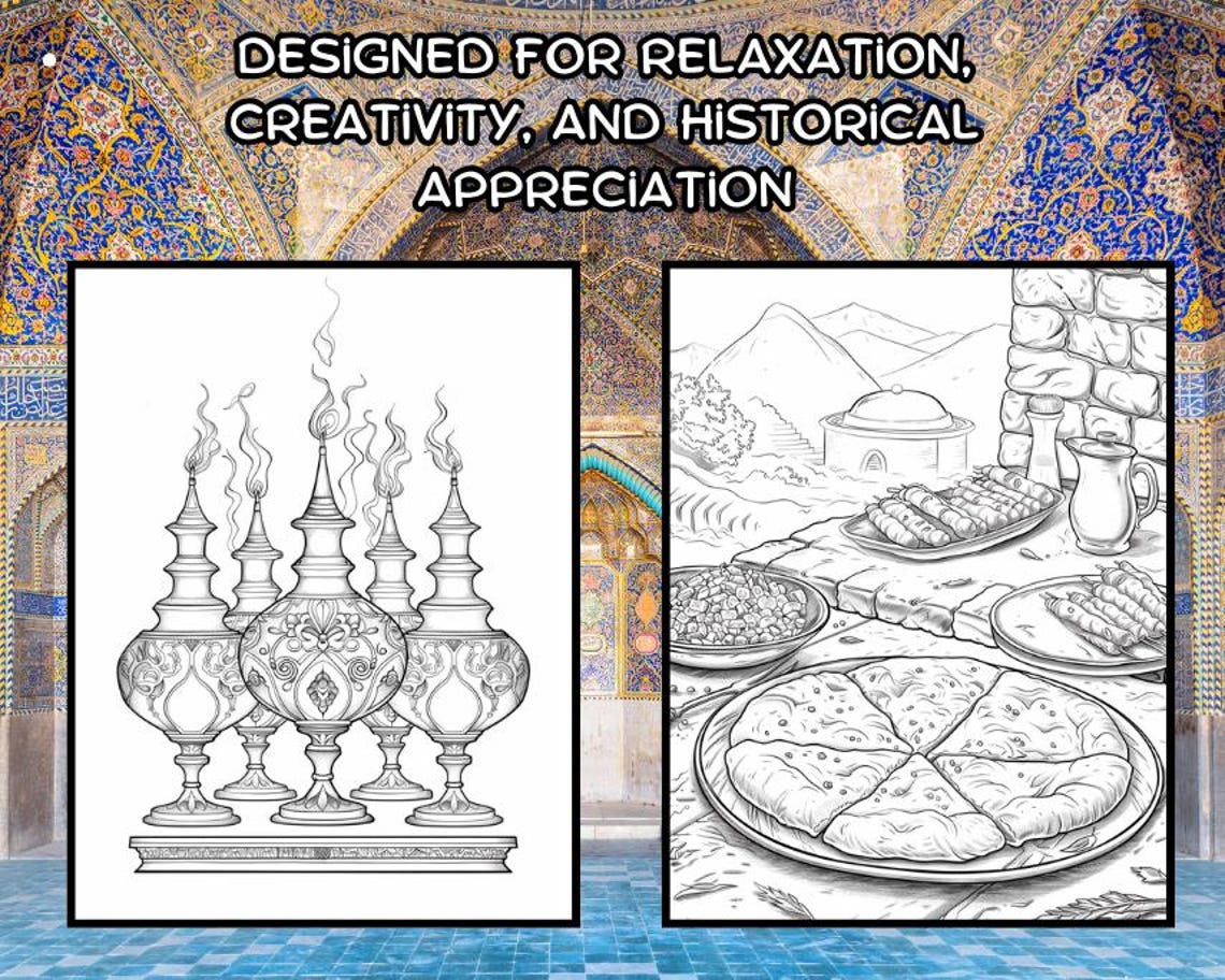 Ancient Persia: Adult Coloring Book - Etsy