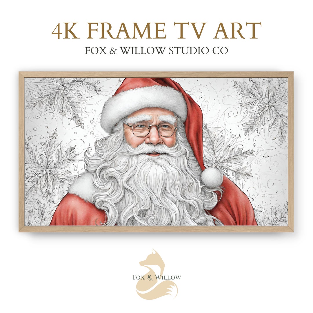 Santa Frame TV Christmas Art 4k Samsung Frame TV Artwork - Etsy