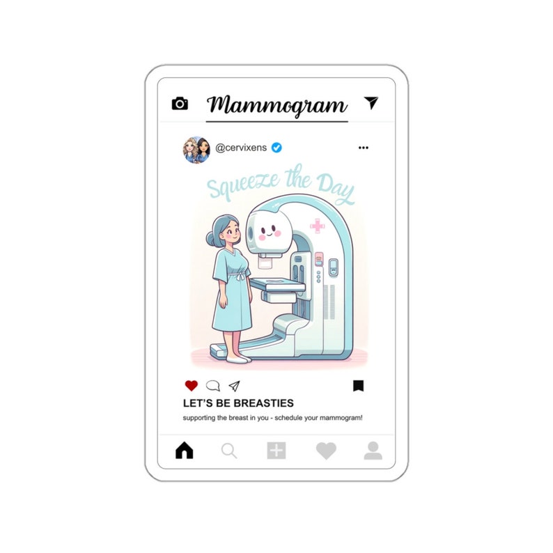 Mammogram, Squeeze the Day sticker - Etsy