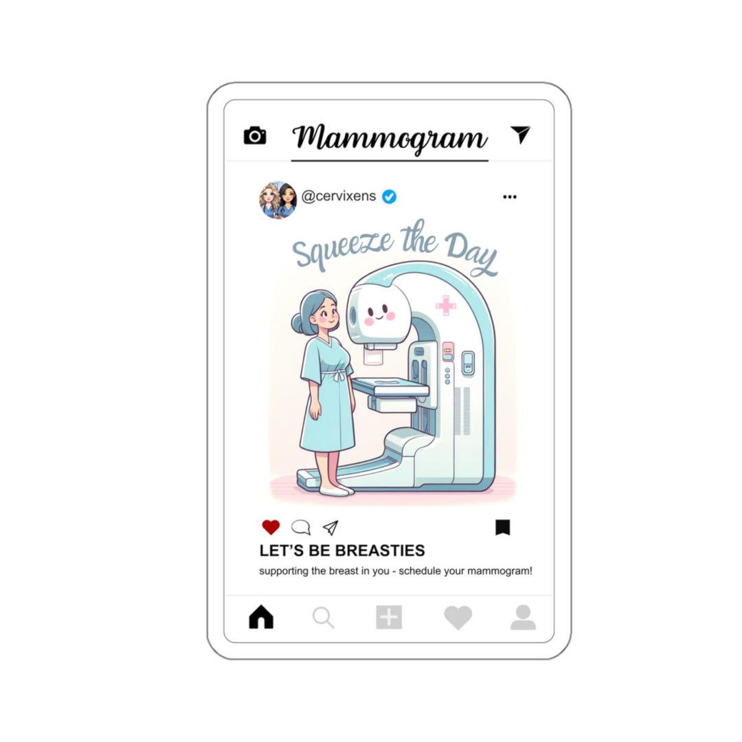 Mammogram, Squeeze the Day (sticker) - Cervixens - Etsy