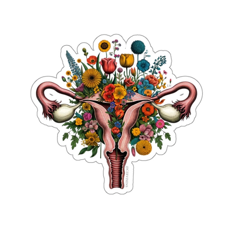 Floral Uterus (sticker) - Etsy