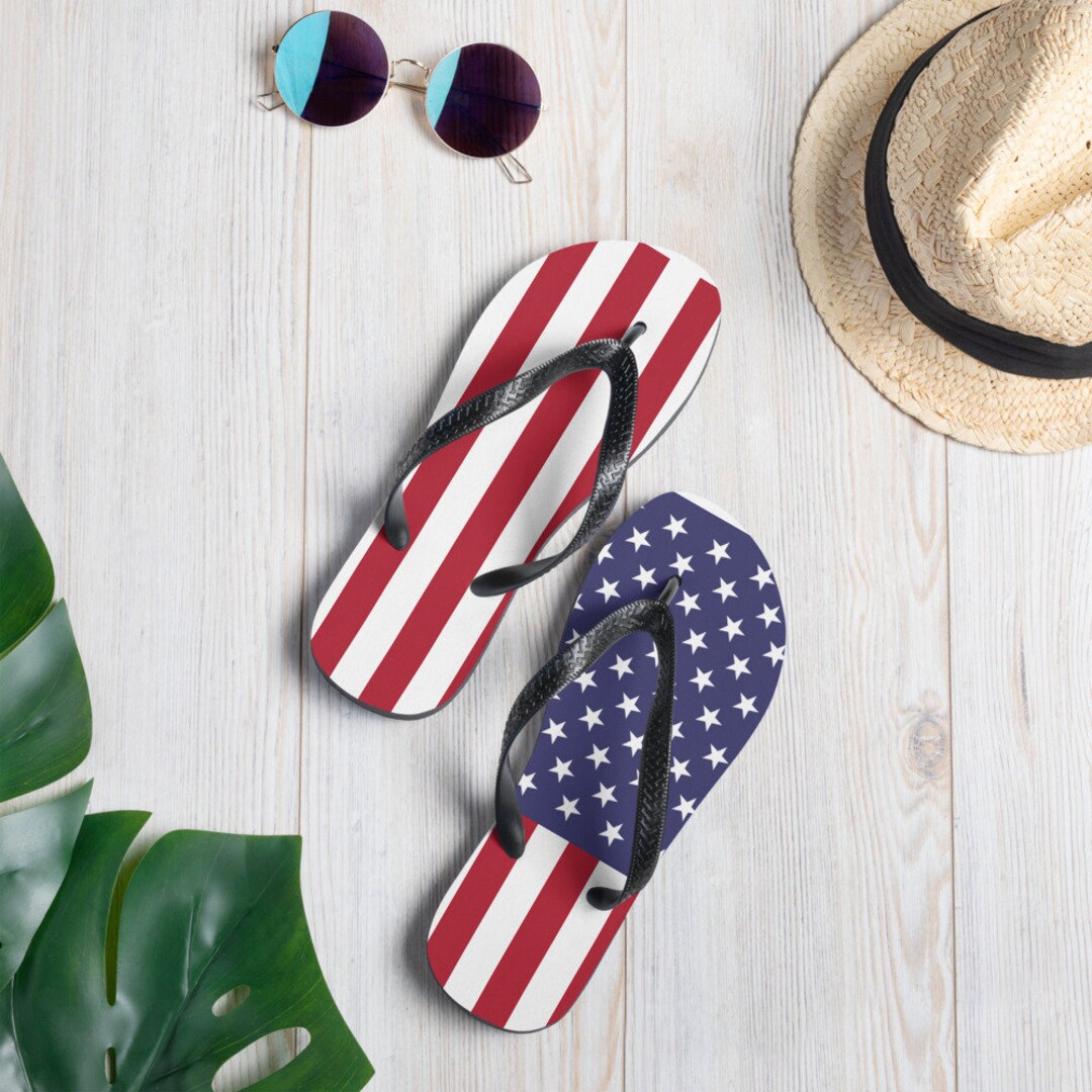 American Flag Flip-flops - Etsy